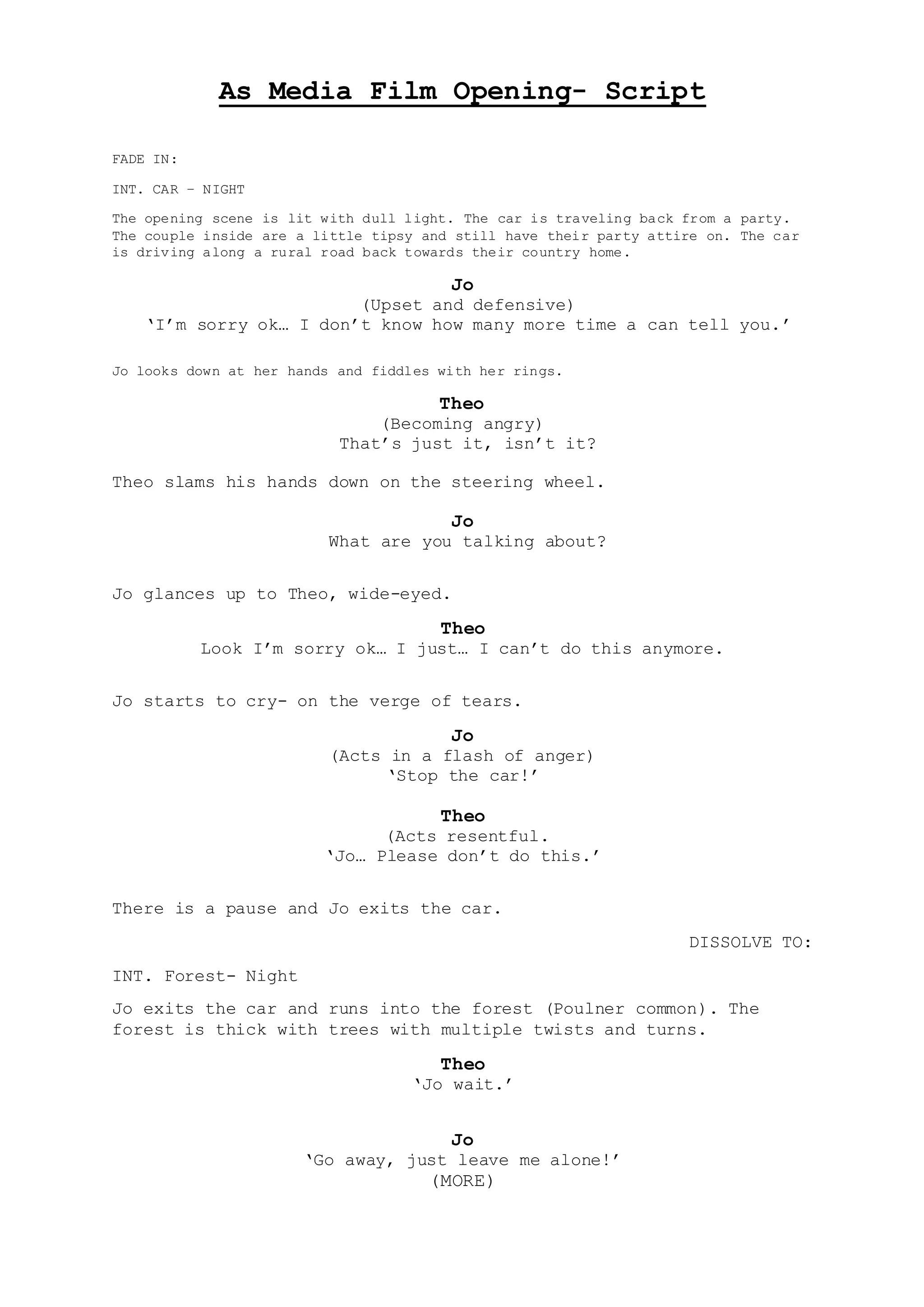 As media film opening script | DOCX