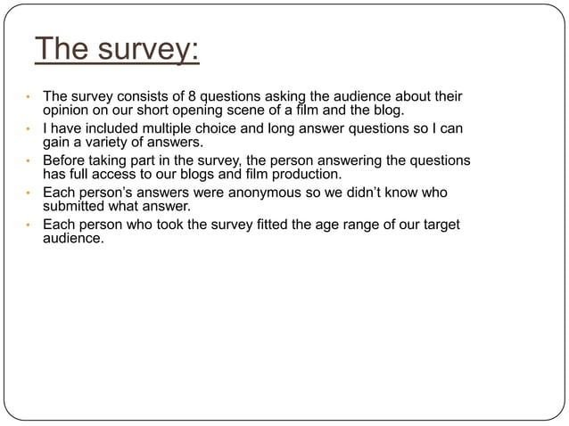 End of Production Audience Survey | PPT