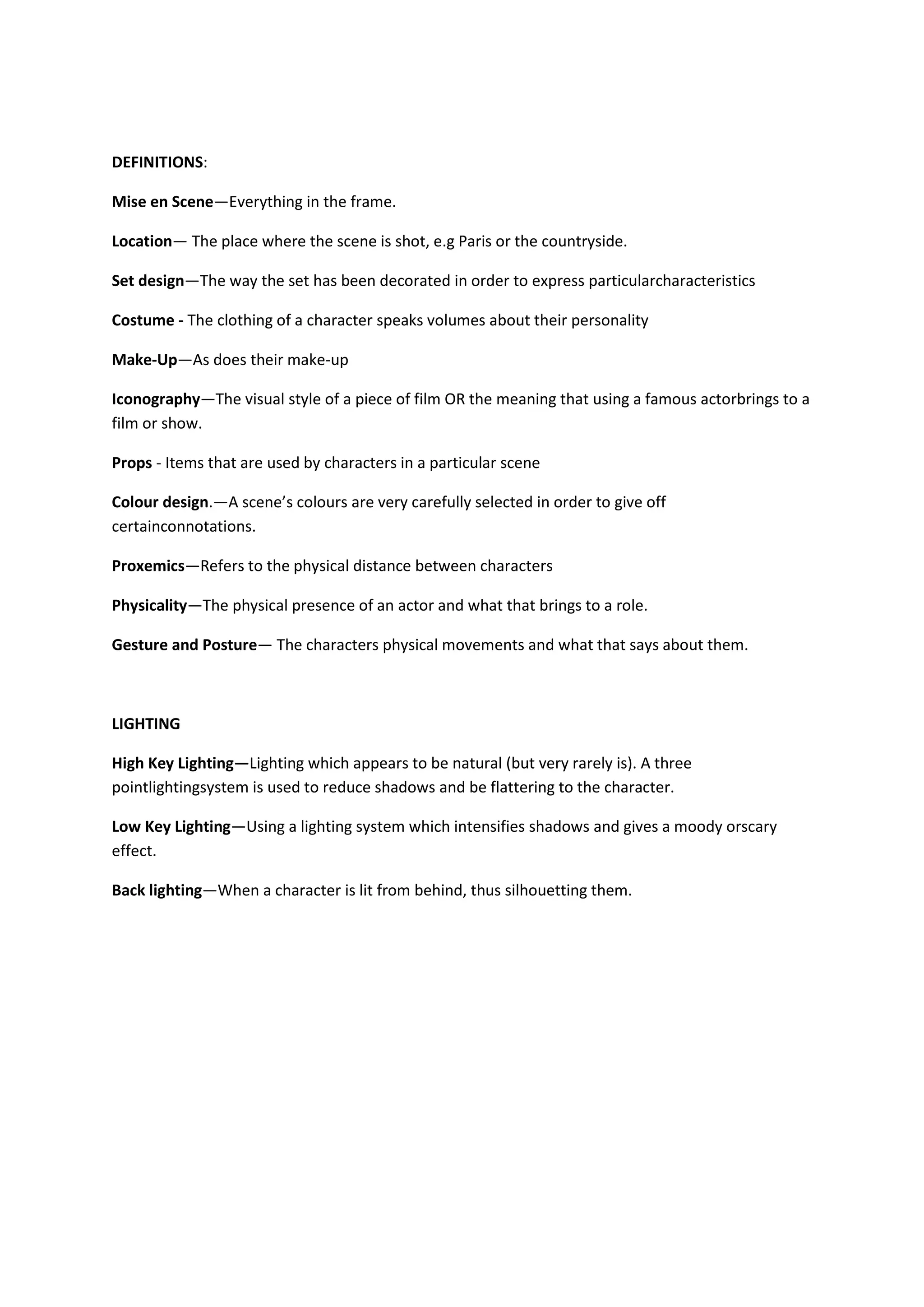 As media glossary representation | DOCX | Photography | Arts and Crafts