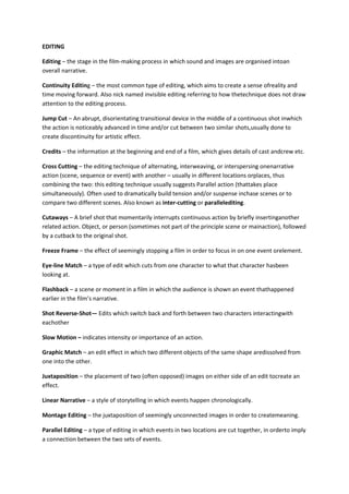 As media glossary representation | DOCX | Photography | Arts and Crafts