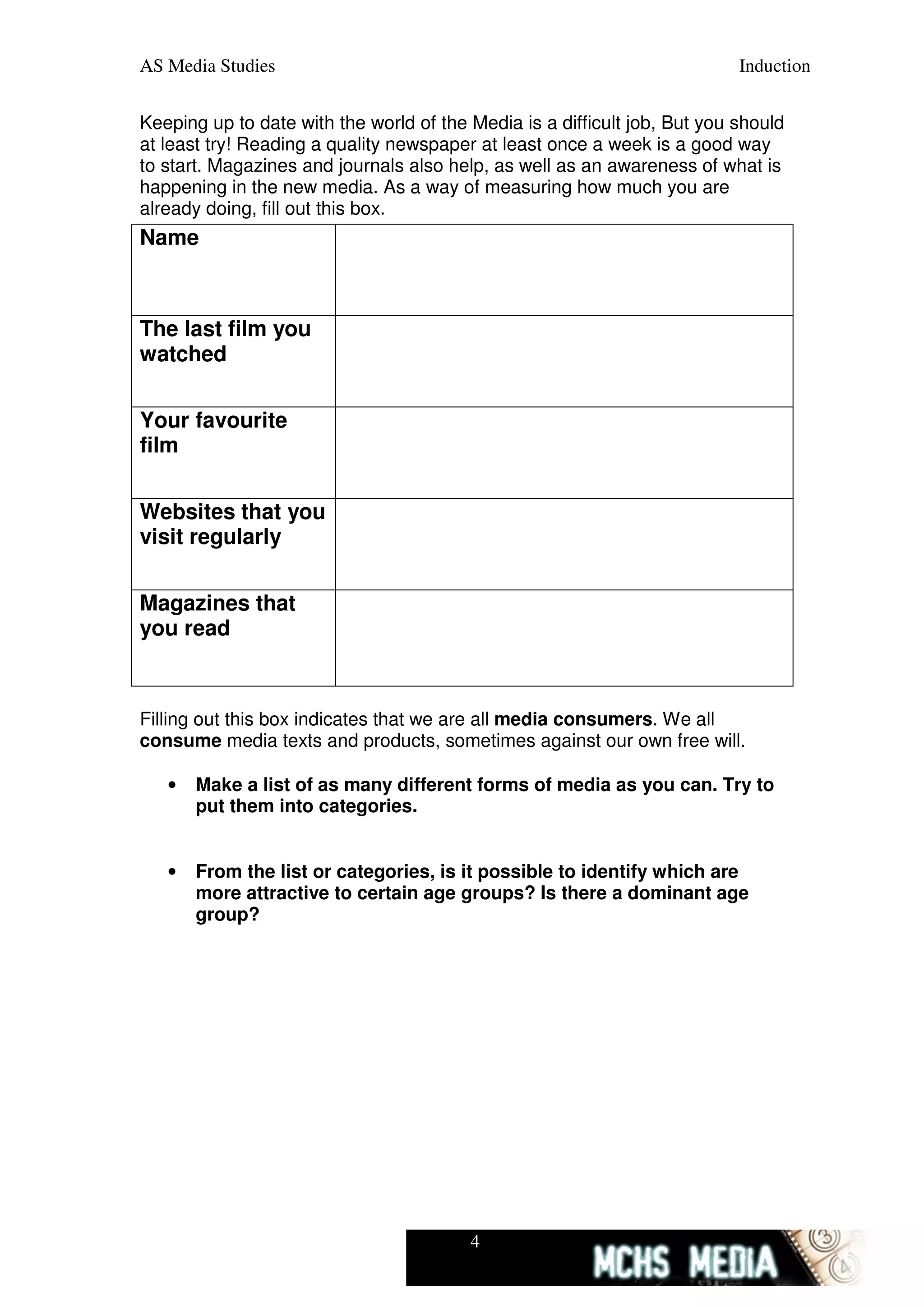 As media induction booklet | PDF