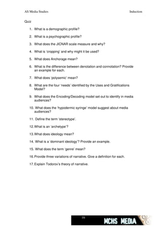 As media induction booklet | PDF