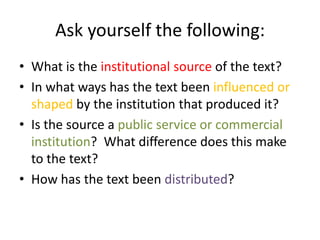 As media institutions | PPTX