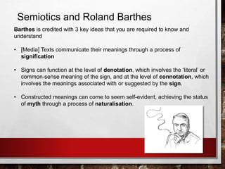 As media studies 1.2 introduction textual analysis and semiotics | PPTX