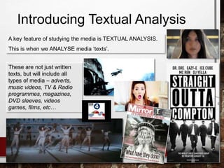 A1Y1 Media Studies 1.2 introduction textual analysis and semiotics | PPT