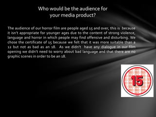 AS media studies film opening evaluation | PPTX