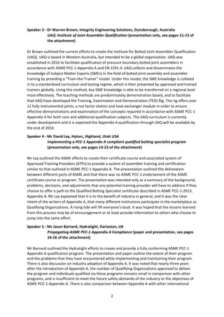 ASME PVP 2016 PCC-1 Appendix A session summary | PDF
