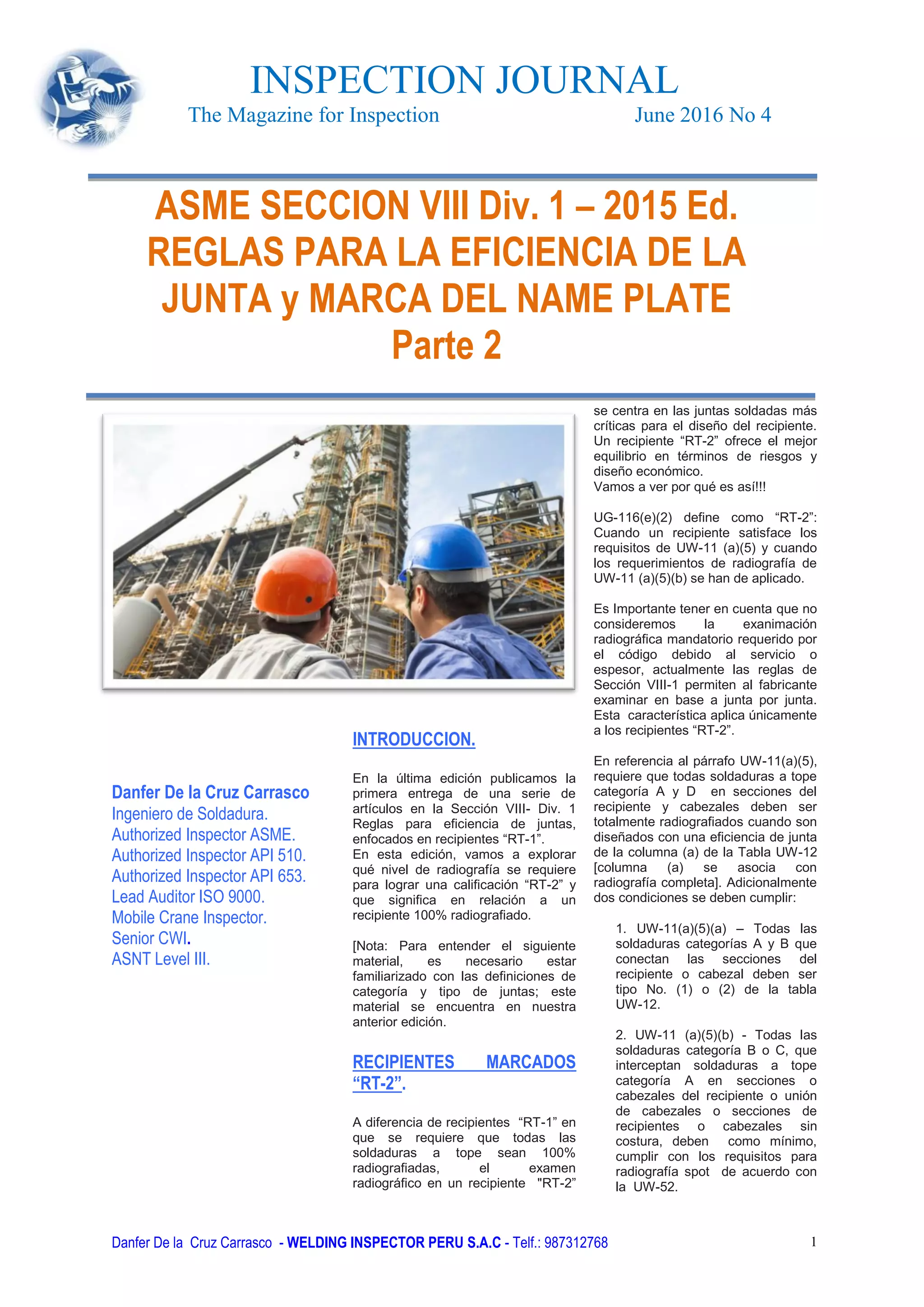 Asme rt y eficiencias de juntas parte 2 | PDF
