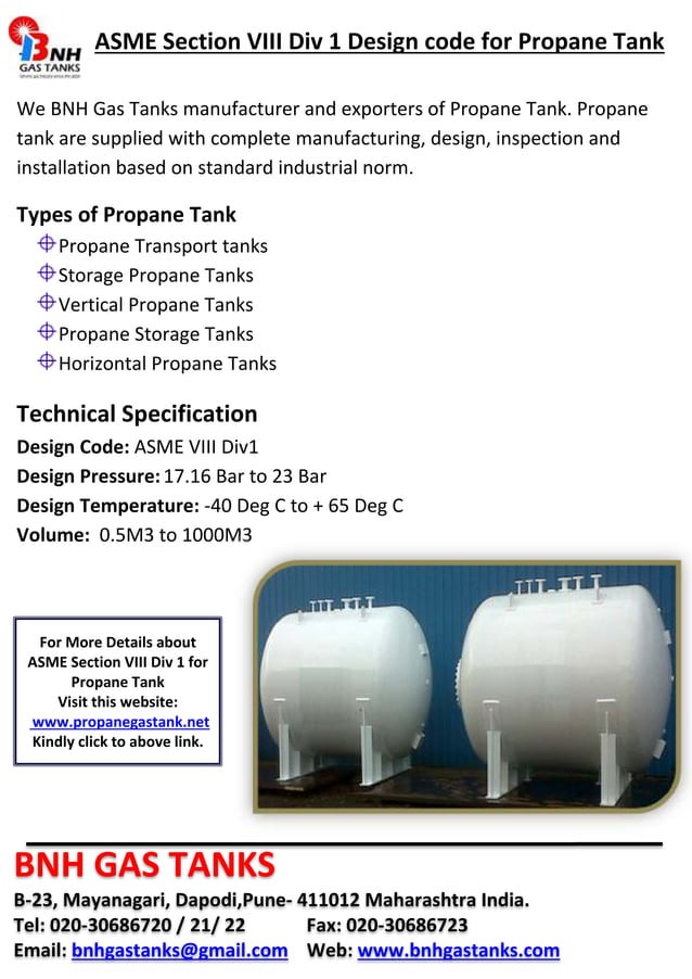Asme section viii div 1 design code for propane tank | PDF