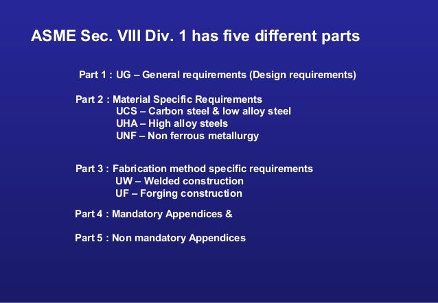 ASME Section VIII Div 1. design training