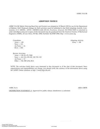 ASME Y14.1M-2005: Metric Drawing Sheet Size and Format Standards | PDF