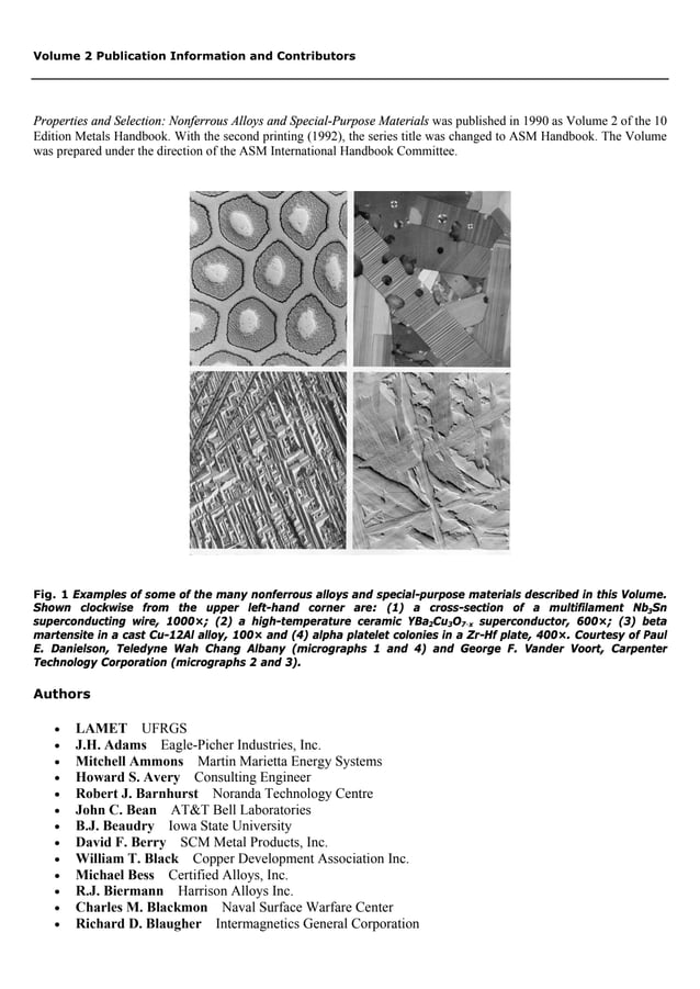 ASM HANDBOOK, Volume 02, Properties and Selection Nonferrous Alloys and ...