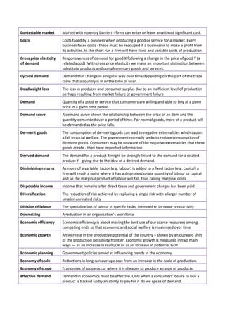 AS Micro Markets and Market Failure Key Term Glossary | DOCX ...