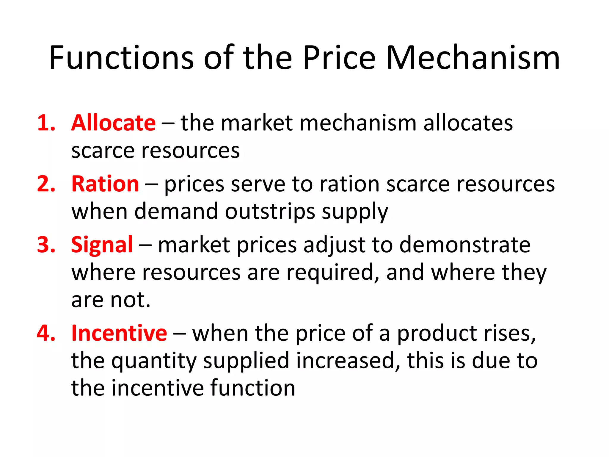 AS Economics Price Mechanism in Action | PPT