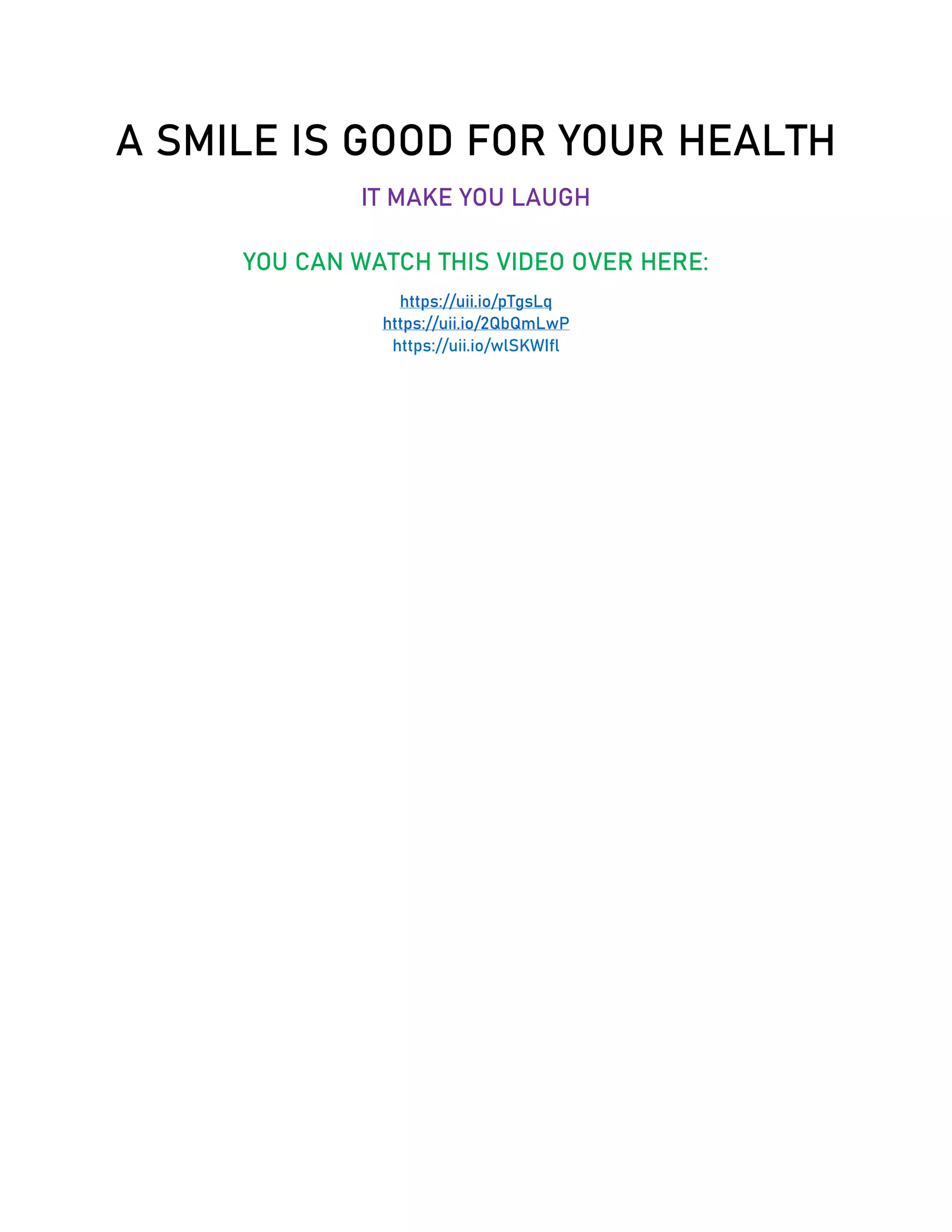 A smile is good for your health | PDF | Wellness | Healthy Living