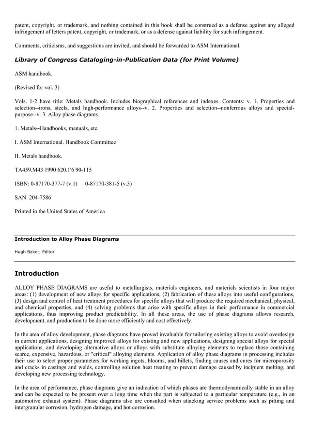 Asm Alloy Phase Diagram More 'roadmaps For Materials': 30,00