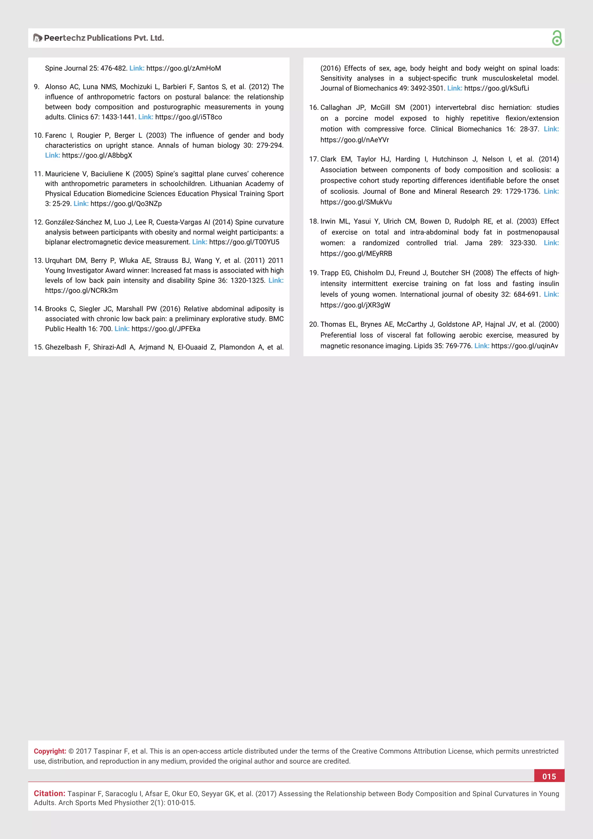 Assessing the Relationship between Body Composition and Spinal ...