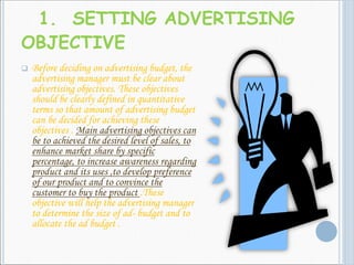 Advertising budget and steps in preparing advertising budget ppt | PDF