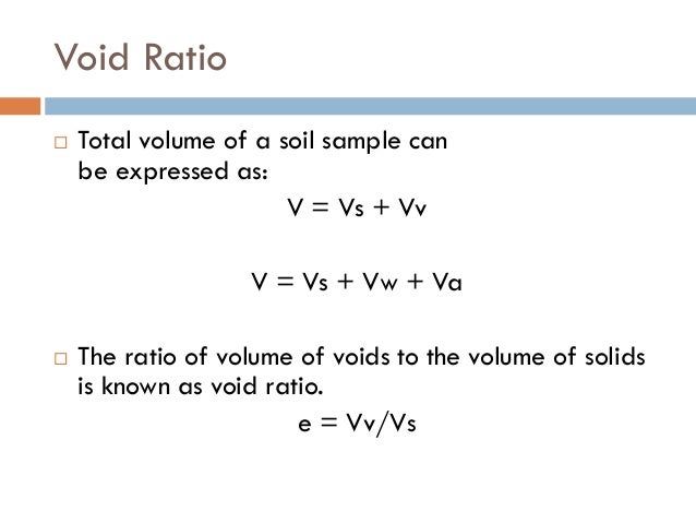 Void Ratio Correlations
