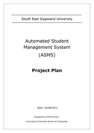 ASMS Project Plan | PDF
