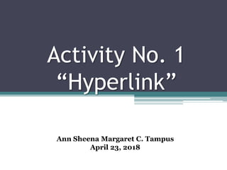 Questions using Hyperlink | PPT