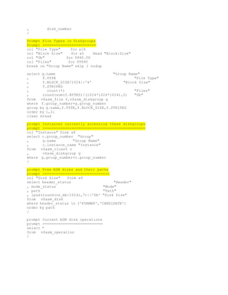 Asm troubleshooting and asm scripts | DOCX