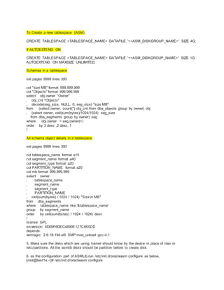 Asm troubleshooting and asm scripts | DOCX