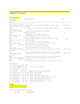 Asm troubleshooting and asm scripts | DOCX