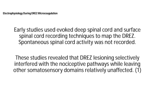 The Role of Electrophysiology During Dorsal Root Entry Zone ...