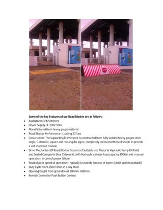 Asn services technical data sheet road blocker | PDF