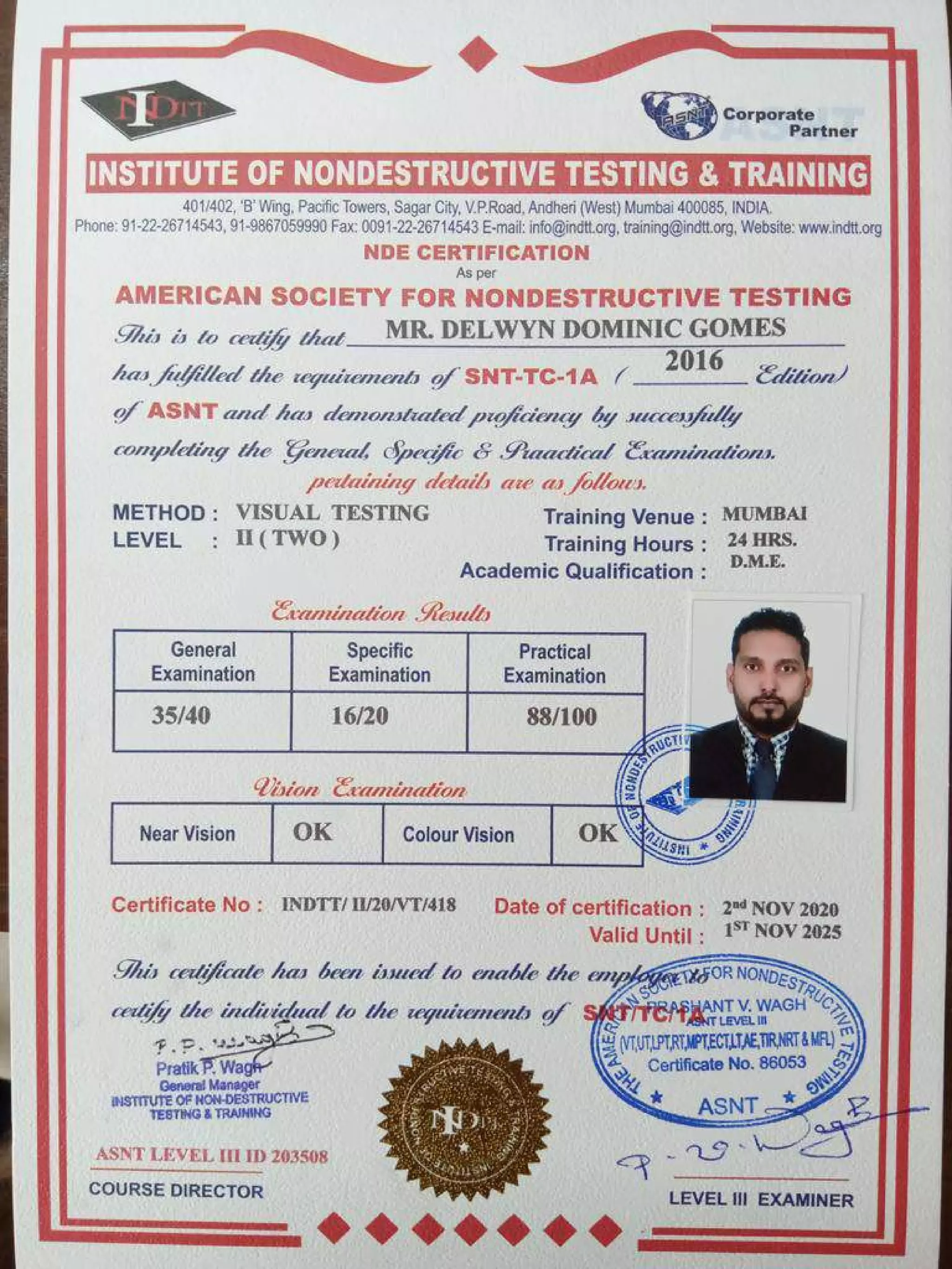 Asnt indtt-ndt level 2 | PDF