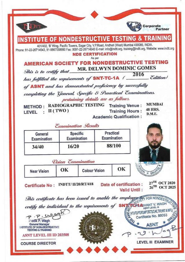Asnt indtt-ndt level 2 | PDF