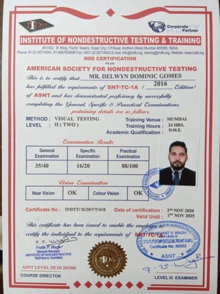 Asnt indtt-ndt level 2 | PDF