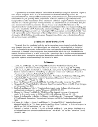 PAUT Inspection Simulation of Welds at NASA | PDF