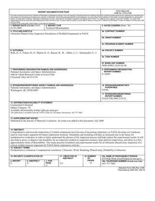 PAUT Inspection Simulation of Welds at NASA | PDF