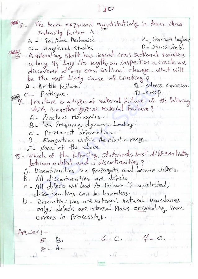 ASNT Basic Level III Notes Part I- Dr. Samir Saad (Handwriting) | PDF