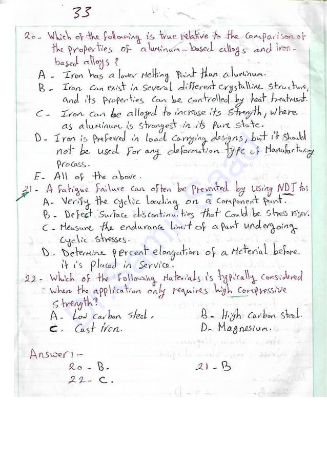 ASNT Basic Level III Notes Part I- Dr. Samir Saad (Handwriting) | PDF