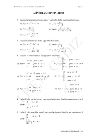 Asíntotas y continuidad | PDF