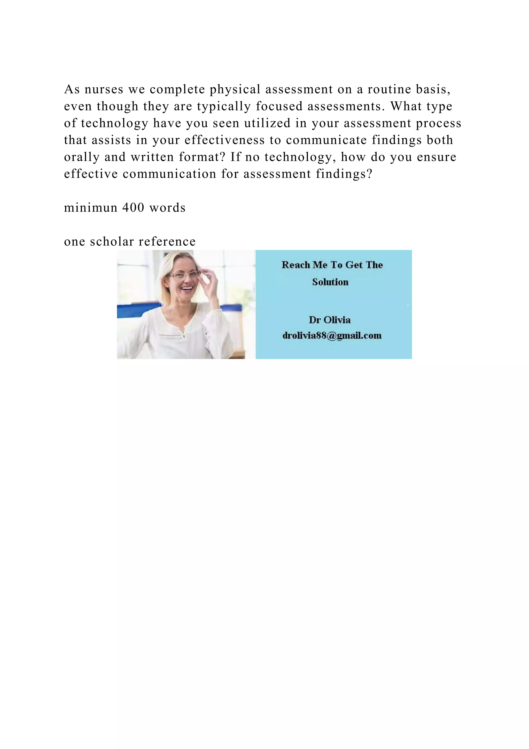 As nurses we complete physical assessment on a routine basis, even t.docx