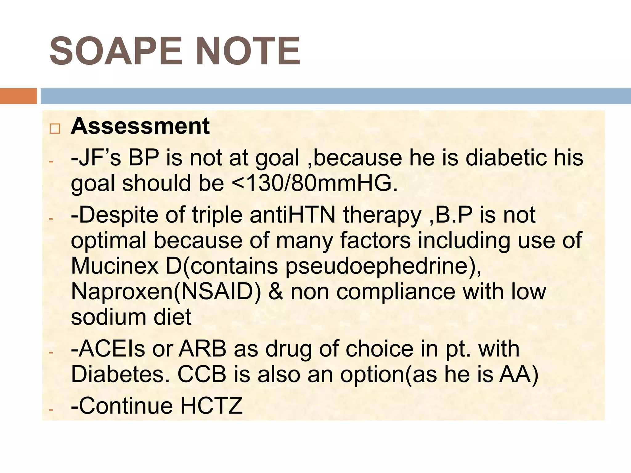 A soape note on uncontrolled hypertension | PPTX
