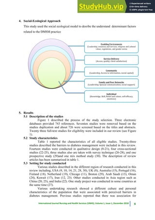 A Social-Ecological Approach To Determine Barriers Of DMSM Practice For ...