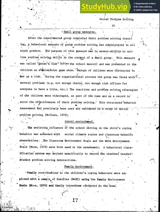 A Social Problem Solving Intervention And Consultation Program | PDF