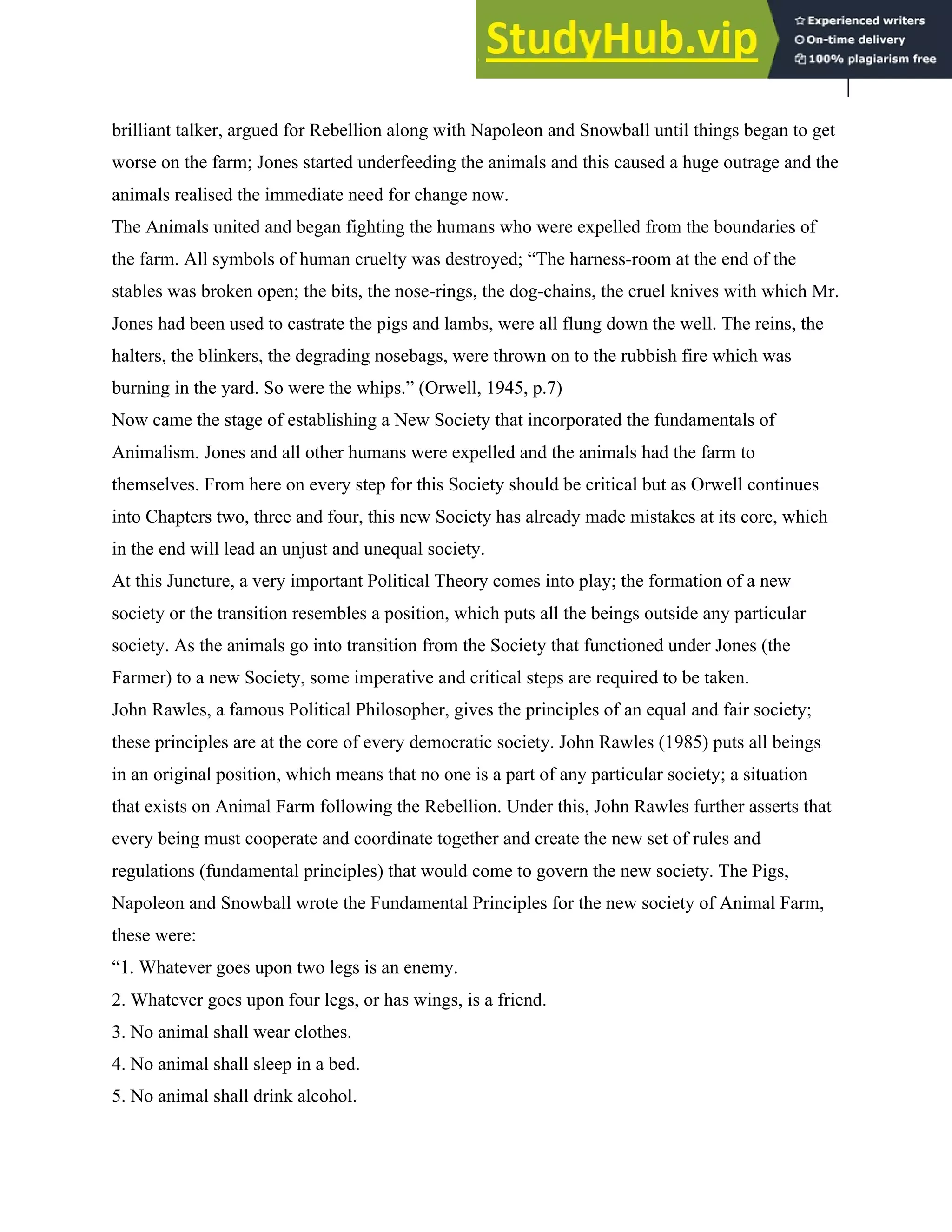 A Society A Sociological Interpretation Of Animal Farm (George Orwell ...