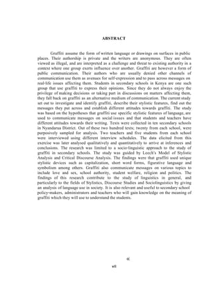 A sociolinguistic analysis of graffiti in secondary | PDF
