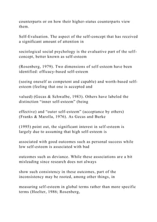 A Sociological Approach to Self and Identity .docx