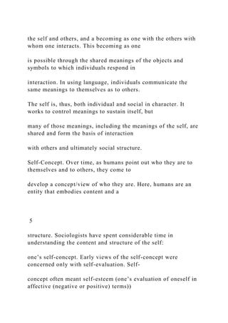 A Sociological Approach to Self and Identity .docx