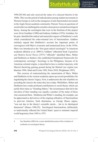 A Sociological Reading Of Classical Sociological Theory | PDF