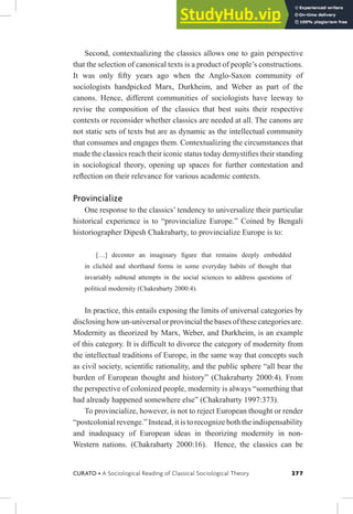 A Sociological Reading Of Classical Sociological Theory | PDF