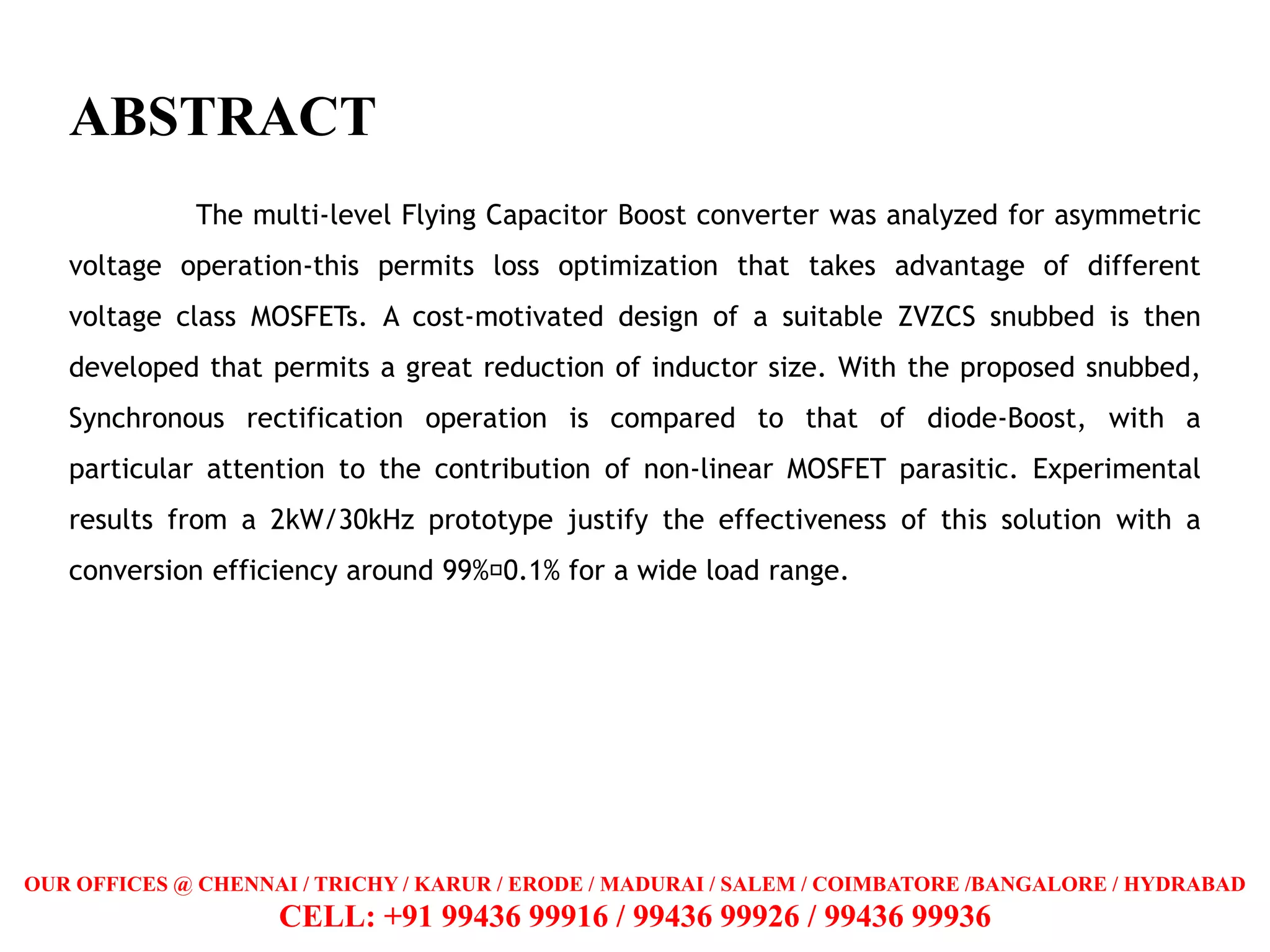 A soft switched asymmetric flying capacitor boost converter with ...