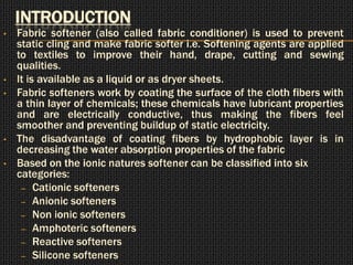 Textile Softener Characteristics | PDF